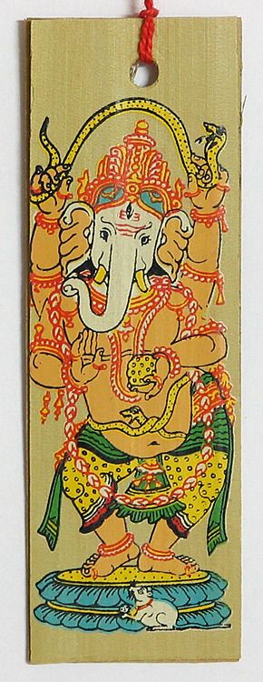 Lord Ganesha ( Bookmark) - Patachitra on Palm Leaf