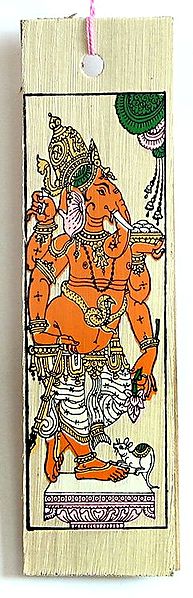 Lord Ganesha ( Bookmark) - Patachitra on Palm Leaf